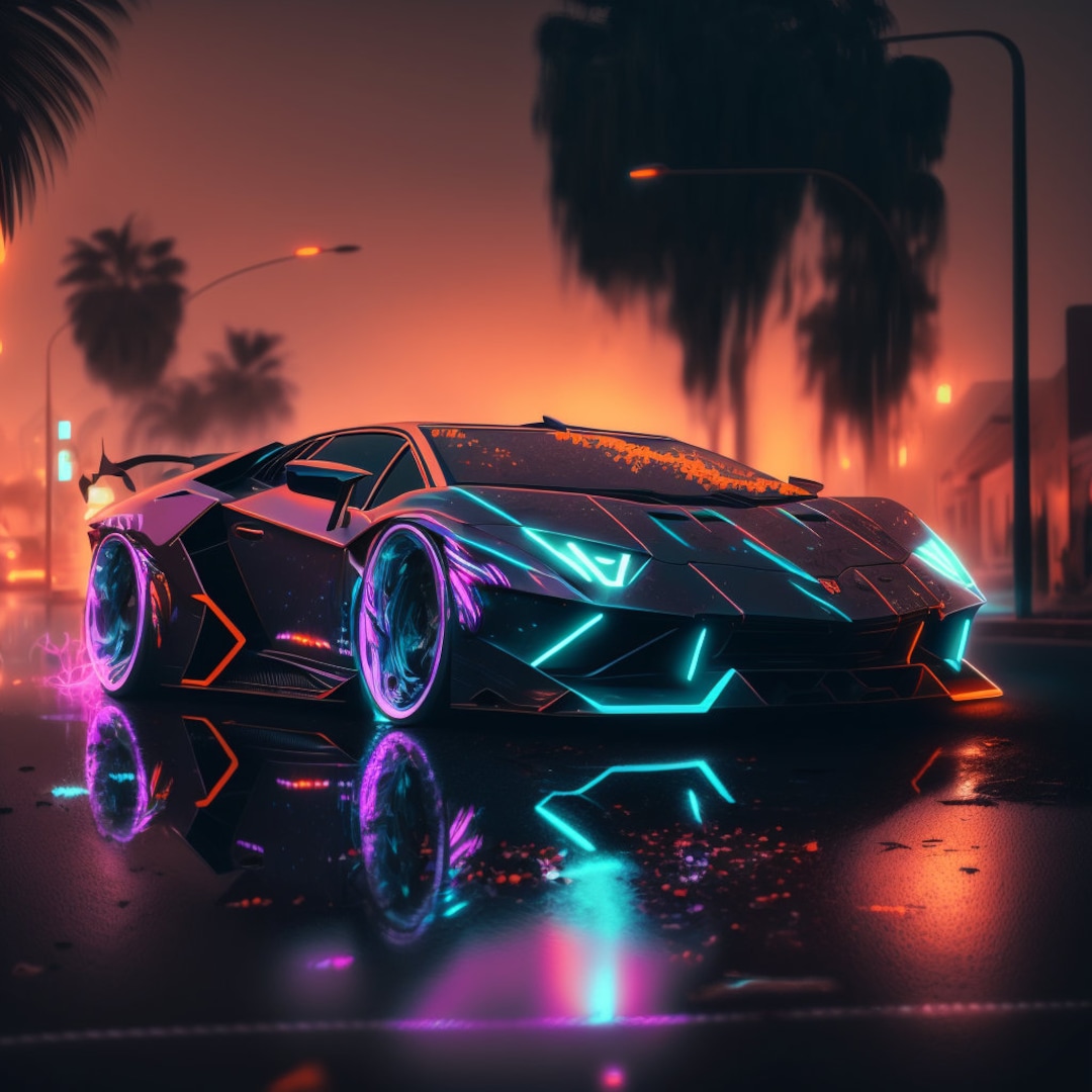 Neon Glowing Lamborghini Aventador - Etsy