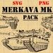 Merkava Mk4 Tank Pack (SVG & PNG Formats) Digital Military Drawings ...