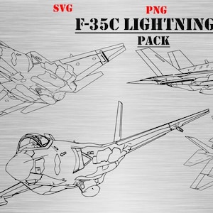 F-35C Lightning II Aircraft Pack SVG & PNG Formats Digital Military ...