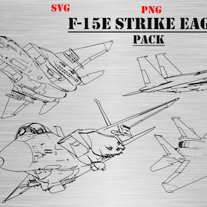 F-15E Strike Eagle Aircraft Pack SVG & PNG Formats Digital Military ...