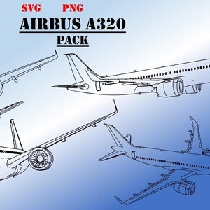 A320 Airliner Aircraft Pack (SVG & PNG Formats) Digital Aircraft ...