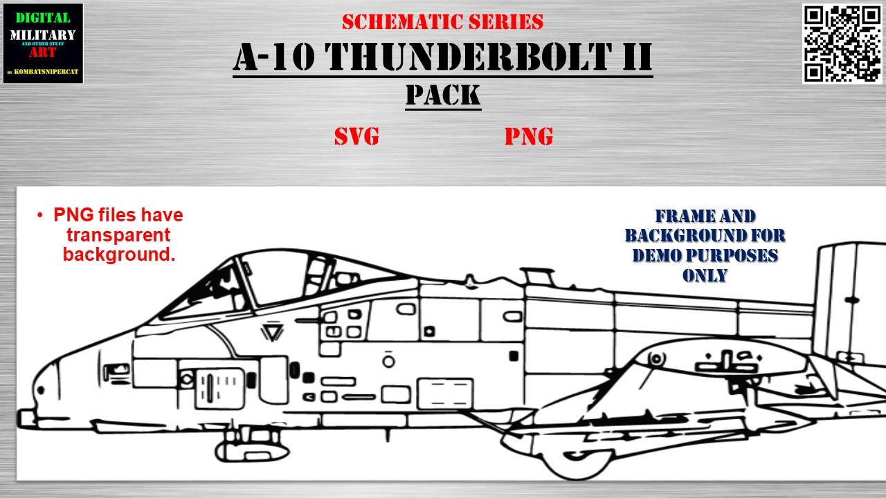 A-10 Thunderbolt II Aircraft Schematics Pack (SVG & PNG Formats ...