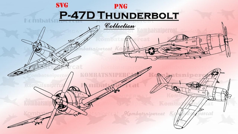 Republic P-47D Thunderbolt Aircraft Collection (SVG & PNG Formats ...