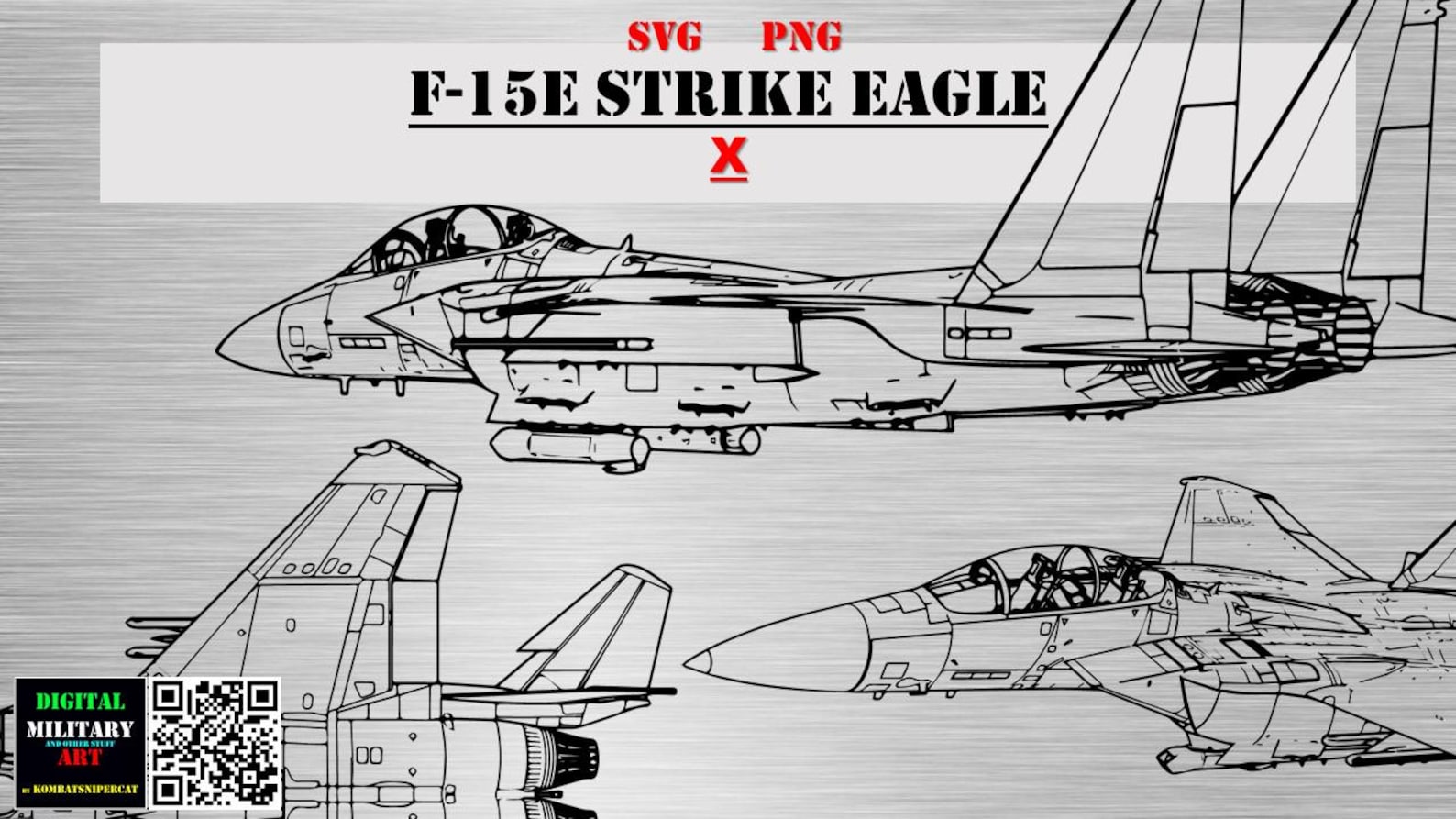 F-15E Strike Eagle SVG & PNG Formats. EXTRA Pack. Digital Military ...