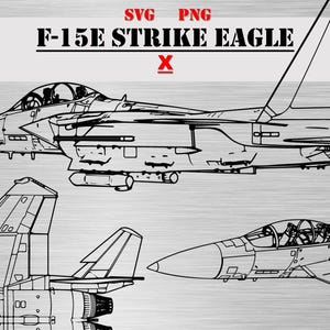F-15E Strike Eagle SVG & PNG Formats. EXTRA Pack. Digital Military ...