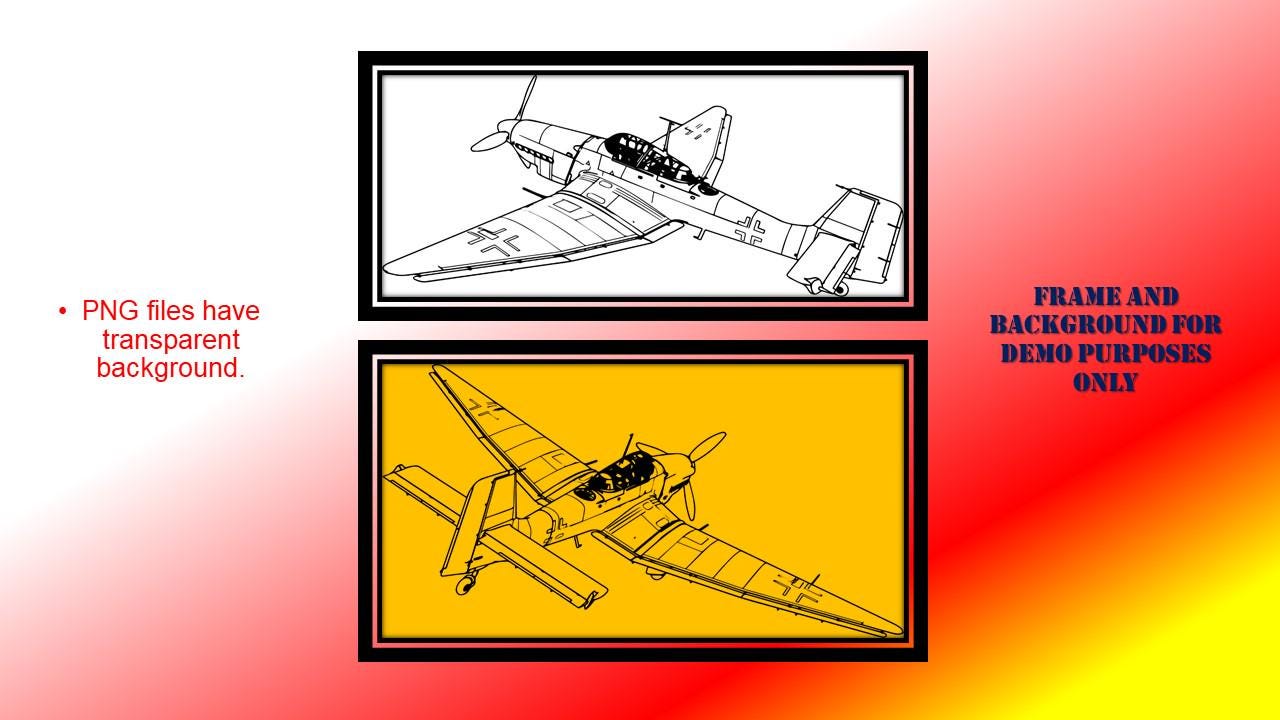 Ju-87d Stuka Aircraft Collection (SVG & PNG Formats) Digital Military ...
