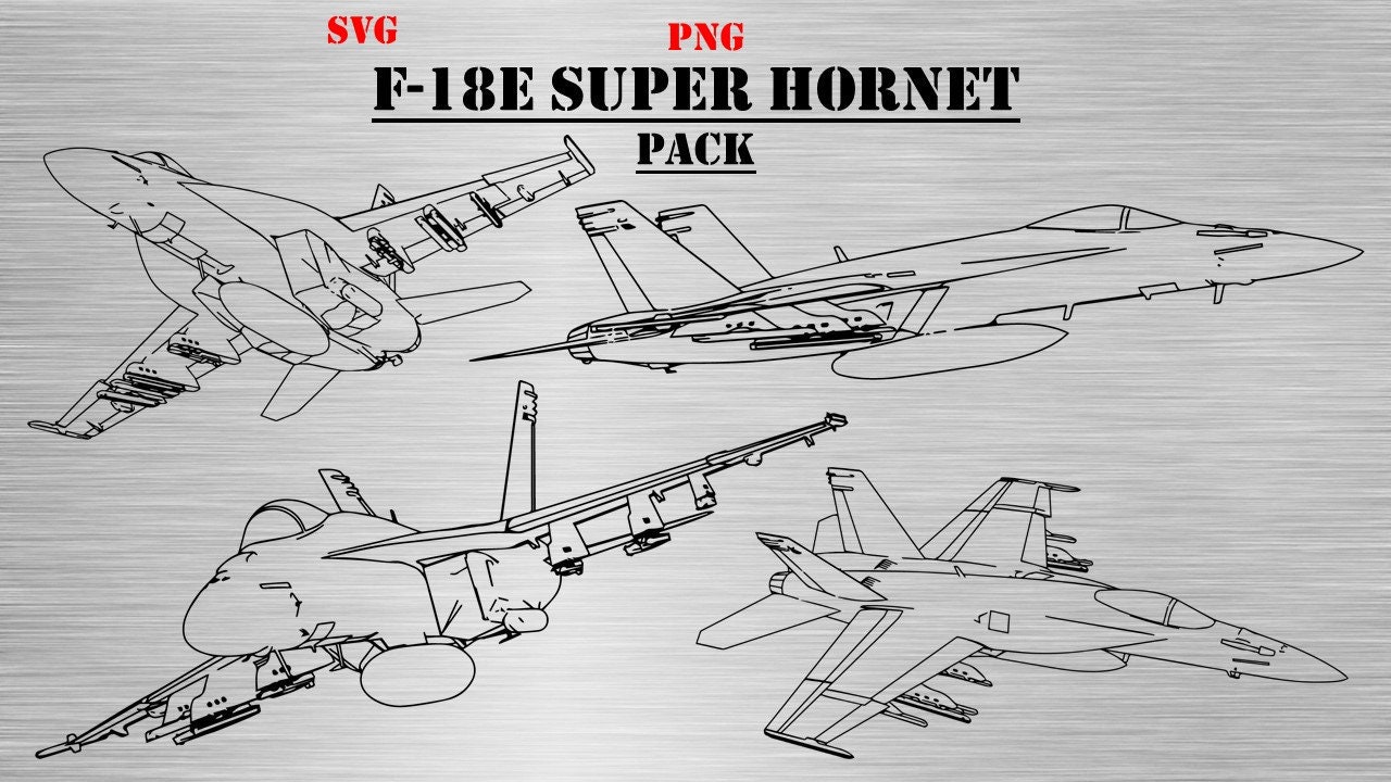 F-18E Hornet Aircraft Pack SVG & PNG formats Digital Military Vehicle ...