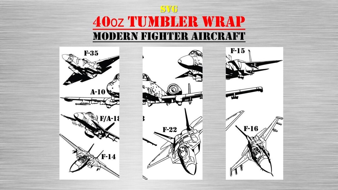 Modern Fighter Aircraft 40oz Tumbler Wrap SVG Format - Etsy