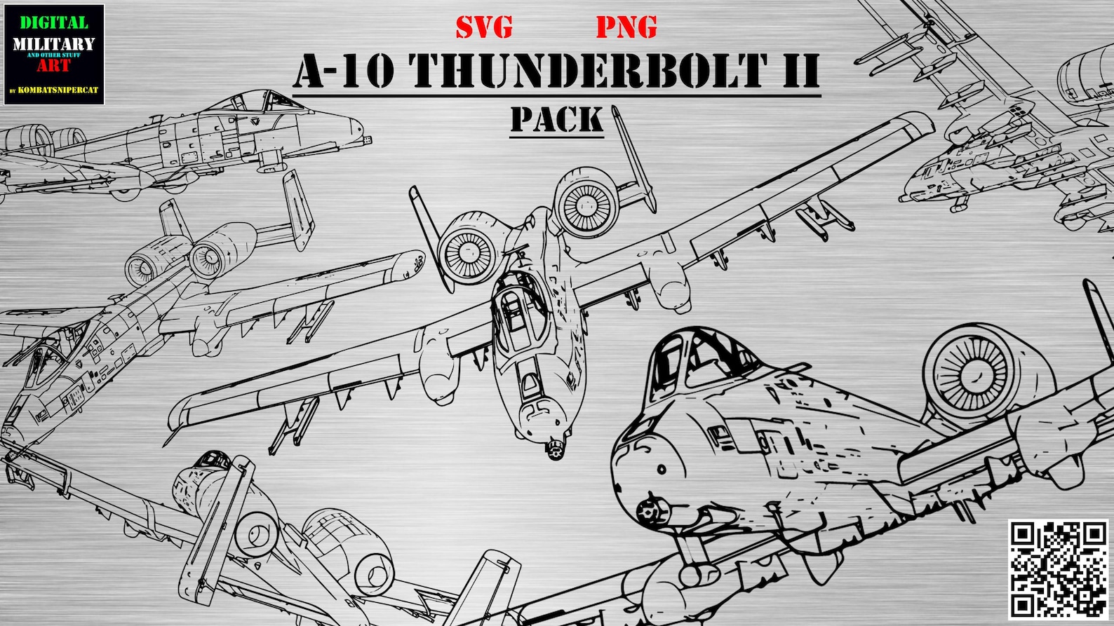 A-10 Thunderbolt II Aircraft Pack (SVG & PNG Formats) Digital Military ...