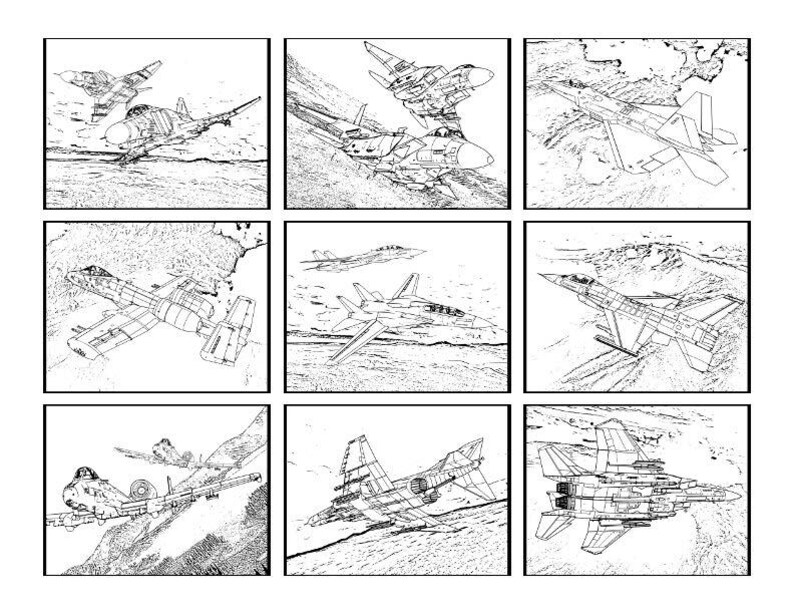 Coloring Pages - Modern Military Aircraft (PDF Format) Digital Military ...