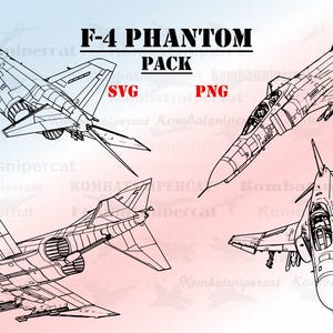 F-4 Phantom Aircraft Pack (SVG & PNG Formats) Digital Military Vehicle ...