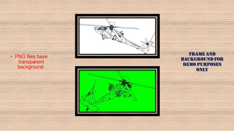 AH-64 Apache Helicopter Pack (SVG & PNG Formats) Digital Military ...