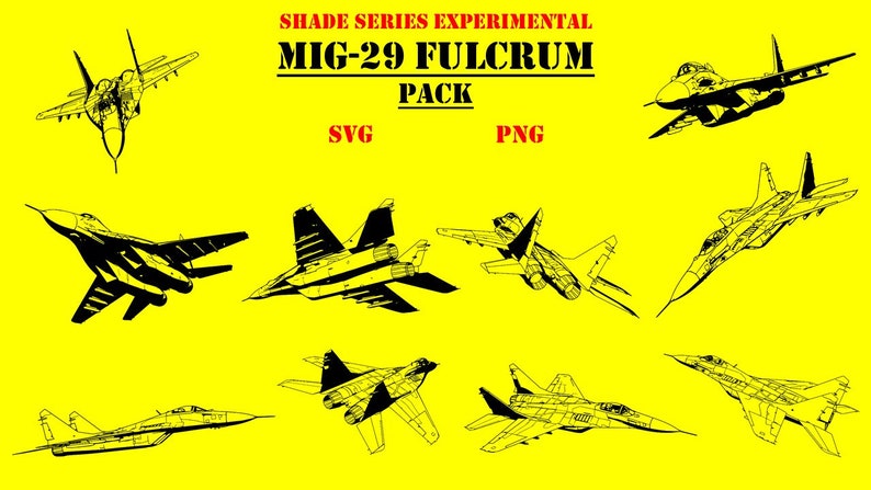 Mig-29 Fulcrum Aircraft Pack (SVG & PNG Formats) Digital Military ...