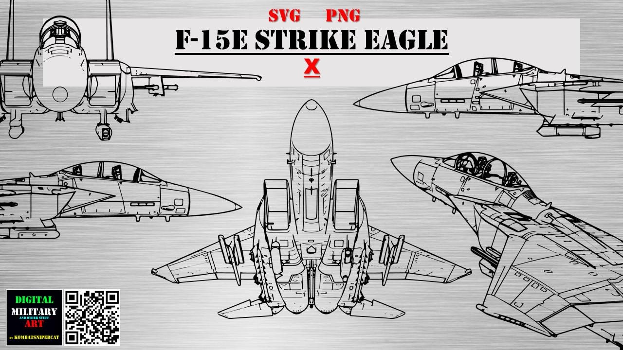 F-15E Strike Eagle SVG & PNG Formats. EXTRA Pack. Digital Military ...