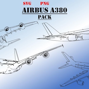 A380 Airliner Aircraft Pack (SVG & PNG Formats) Digital Aircraft ...