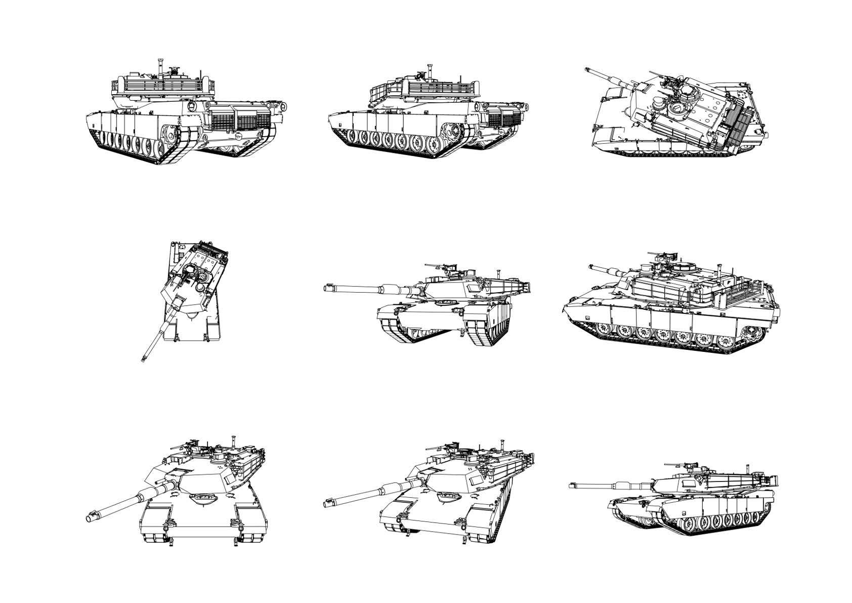 M1A2 Abrams Main Battle Tank Drawings JPG & PDF Formats Digital ...