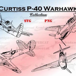 Curtiss P-40 Warhawk Aircraft Collection (SVG & PNG Formats) Digital ...