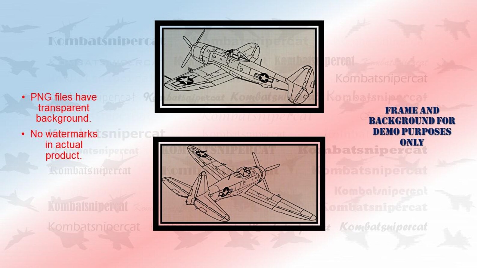 Republic P-47D Thunderbolt Aircraft Collection (SVG & PNG Formats ...