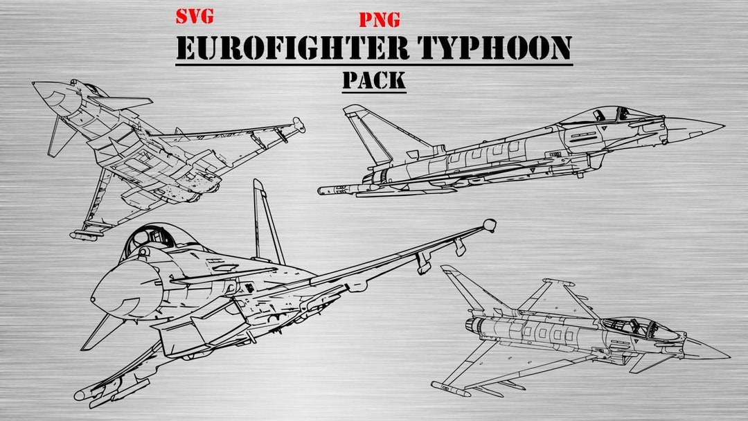 Eurofighter Typhoon Aircraft Pack (SVG & PNG Formats) Digital Military ...