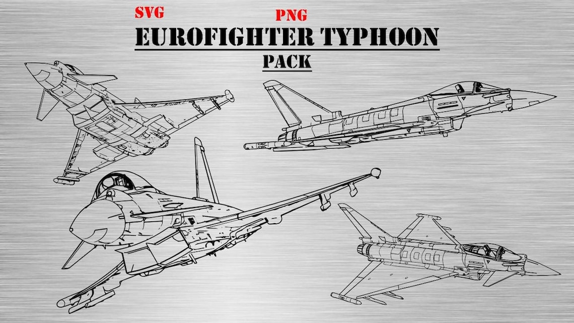 Eurofighter Typhoon Aircraft Pack (SVG & PNG Formats) Digital Military ...