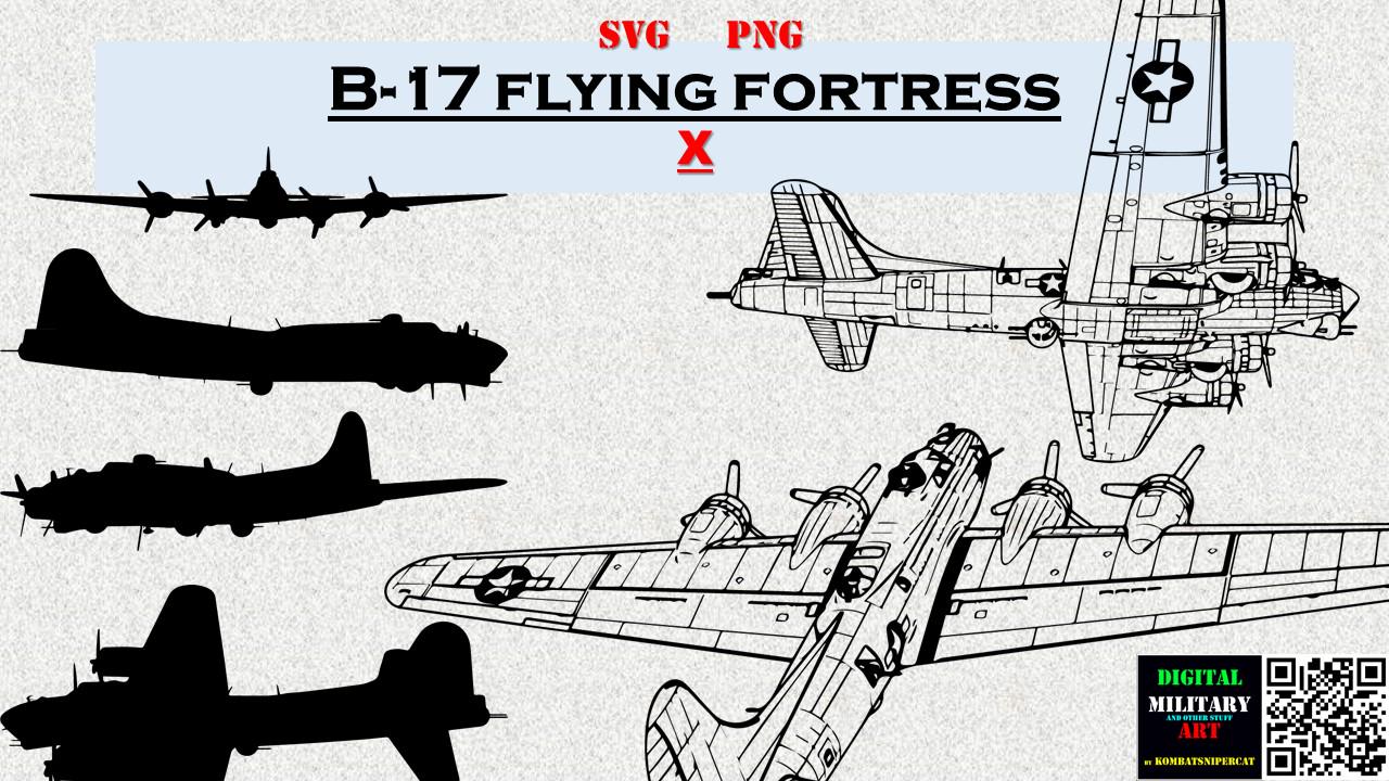 B-17 Flying Fortress SVG & PNG Formats. EXTRA Pack. Digital Military ...