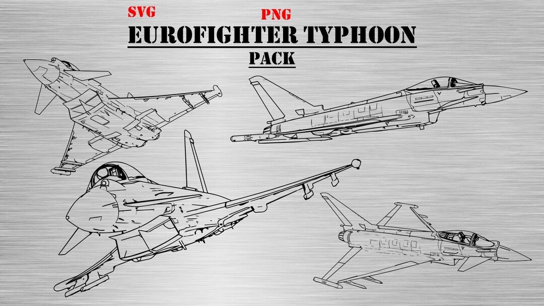 Eurofighter Typhoon Aircraft Pack SVG & PNG Formats Digital Military ...