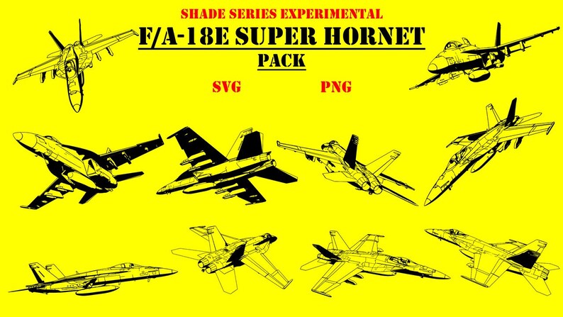 F/A-18E Hornet Aircraft Pack SVG & PNG Formats Digital Military ...
