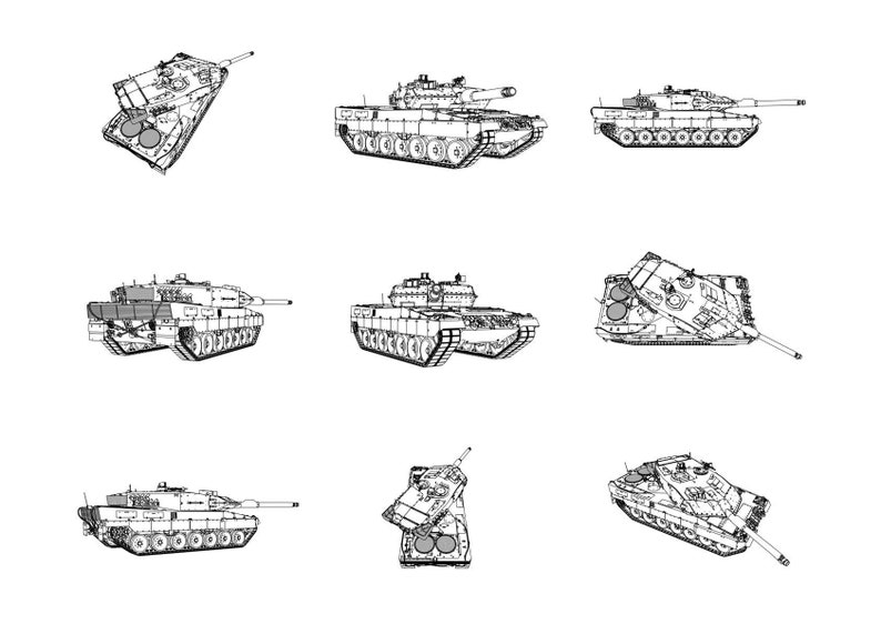 Leopard 2a5 Main Battle Tank Drawings JPG & PDF Formats Digital ...