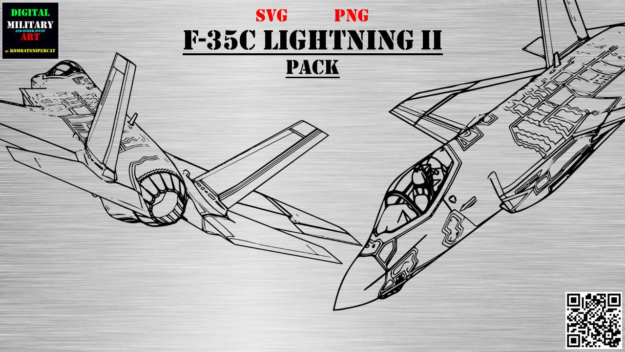 F-35C Lightning II Aircraft Pack (SVG & PNG Formats) Digital Military ...