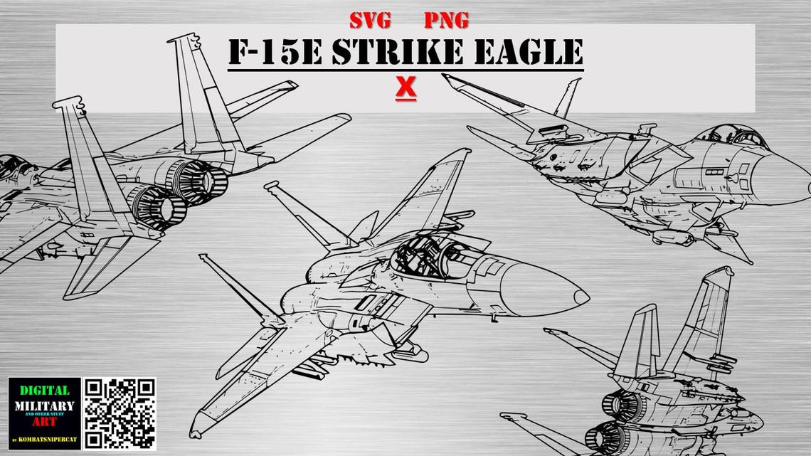 F-15E Strike Eagle SVG & PNG Formats. EXTRA Pack. Digital Military ...