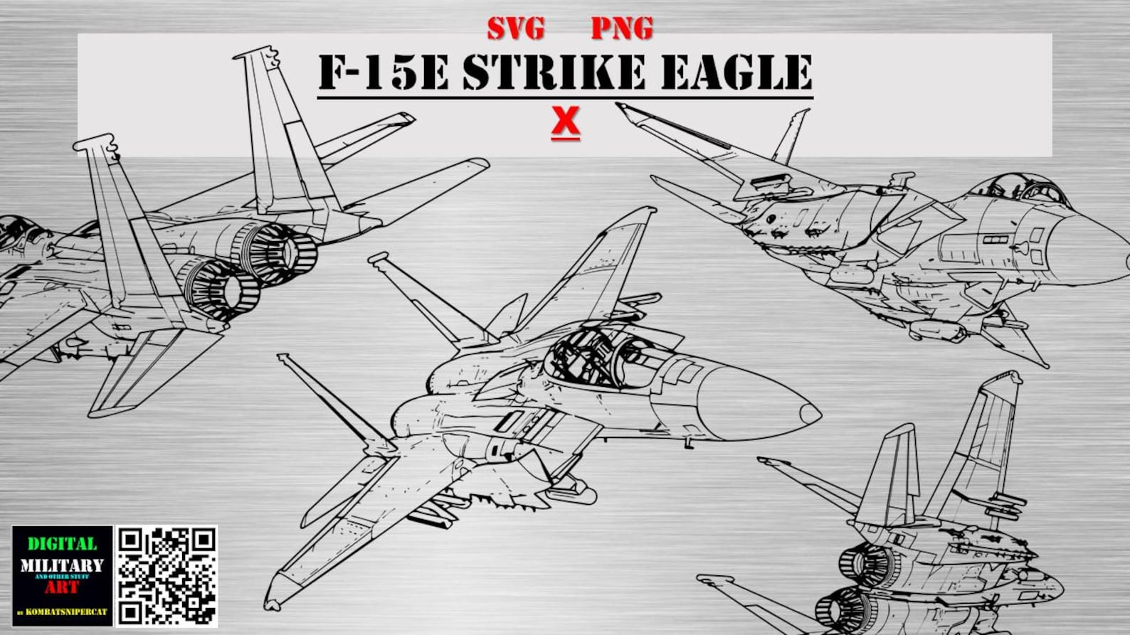 F-15E Strike Eagle SVG & PNG Formats. EXTRA Pack. Digital Military ...