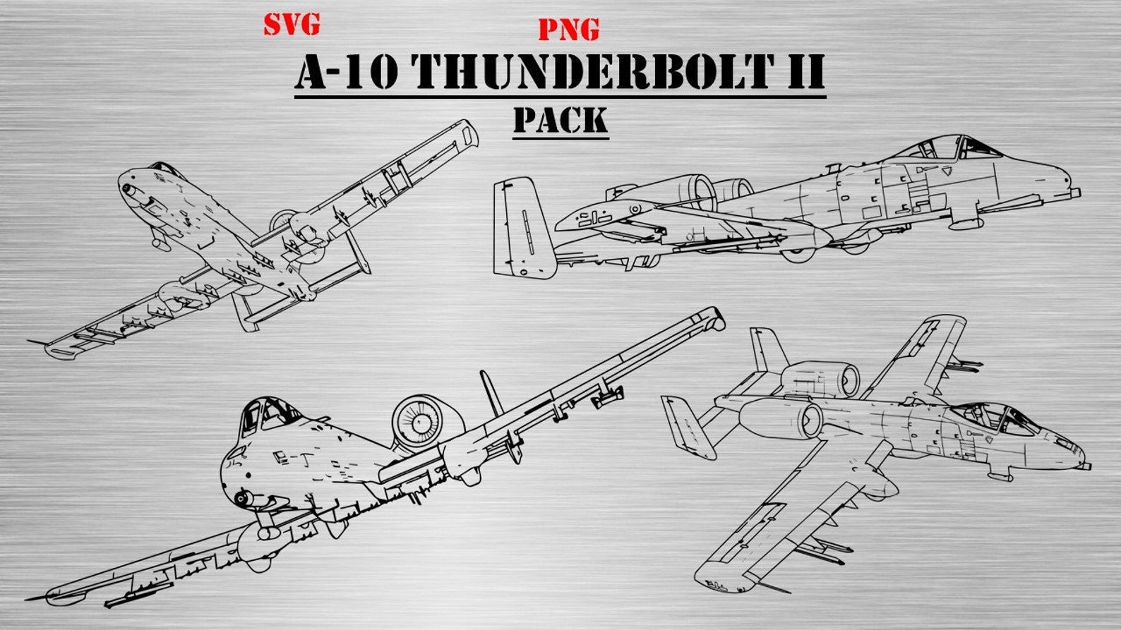 A-10 Thunderbolt II Aircraft Pack SVG & PNG Formats Digital Military ...
