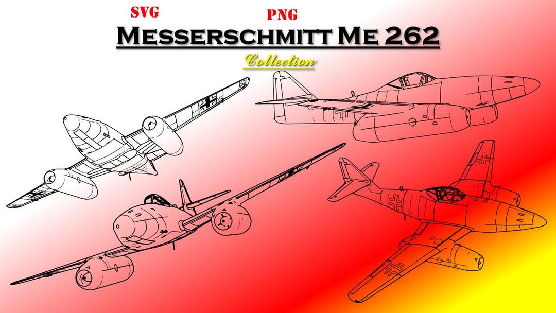 Messerschmitt Me-262 Aircraft Collection (SVG & PNG Formats) Digital ...
