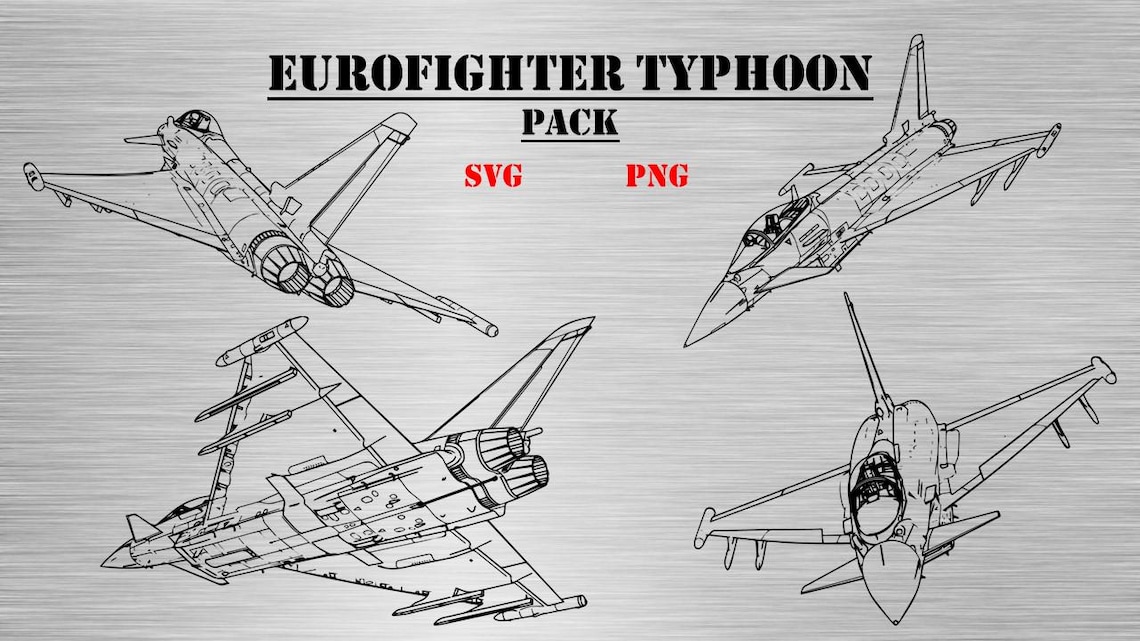 Eurofighter Typhoon Aircraft Pack (SVG & PNG Formats) Digital Military ...