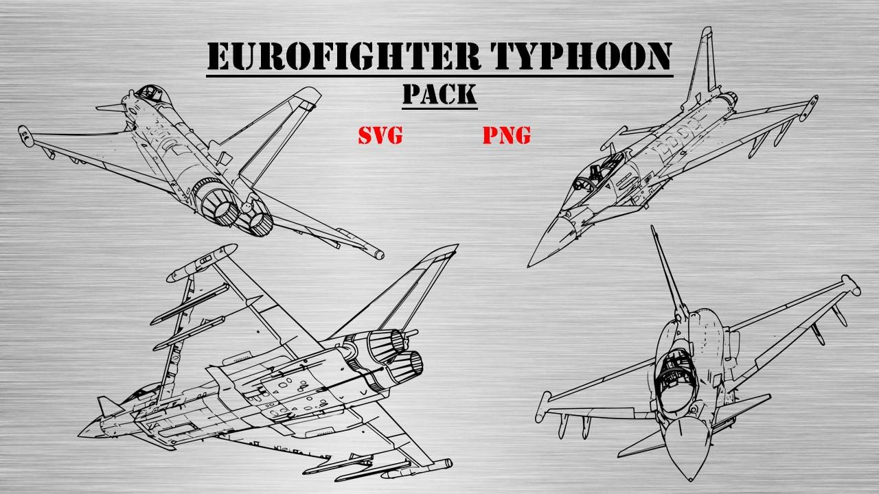 Eurofighter Typhoon Aircraft Pack (SVG & PNG Formats) Digital Military ...