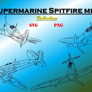 Supermarine Spitfire Mkii Aircraft Collection SVG & PNG Formats Digital ...