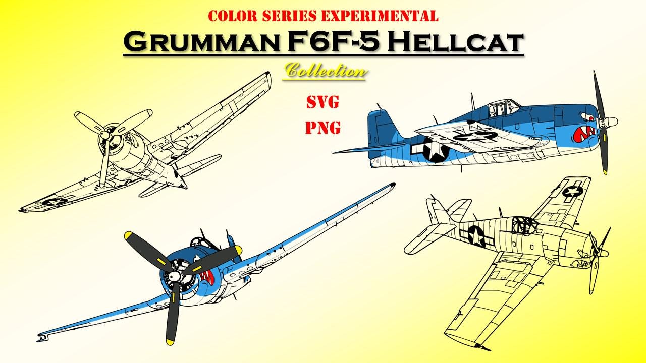 Grumman F6F Hellcat Aircraft Collection (SVG & PNG Formats) Digital ...