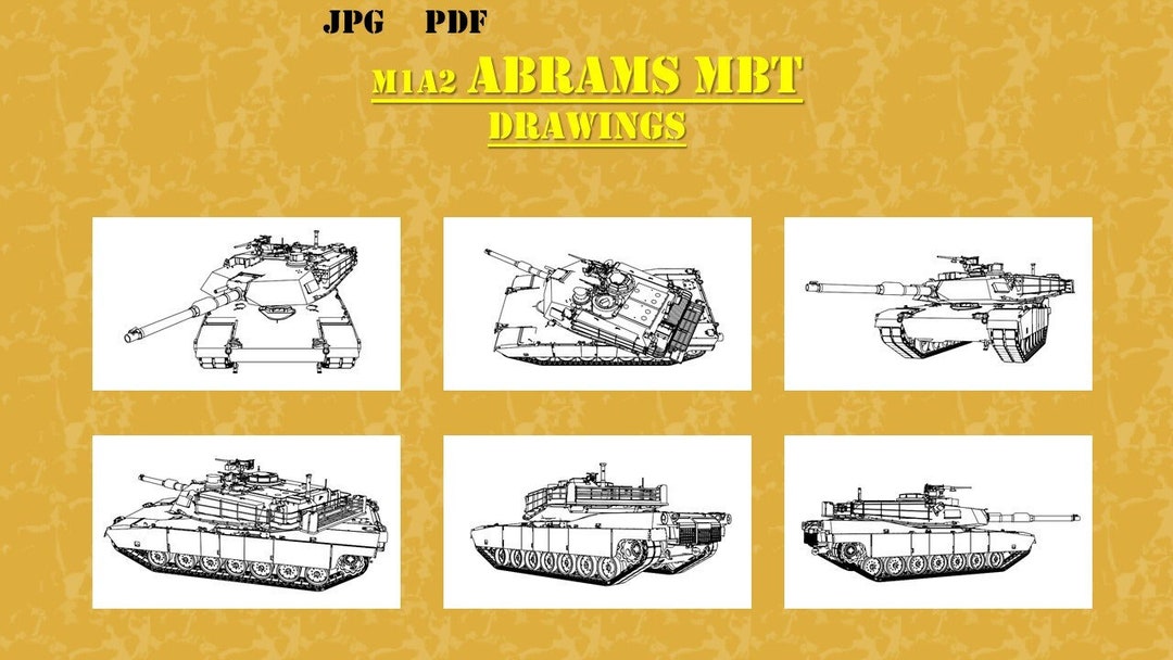 M1A2 Abrams Main Battle Tank Drawings JPG & PDF Formats Digital ...