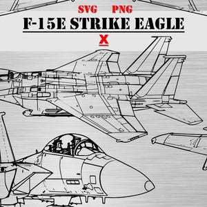 F-15E Strike Eagle SVG & PNG Formats. EXTRA Pack. Digital Military ...