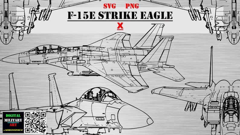 F-15E Strike Eagle SVG & PNG Formats. EXTRA Pack. Digital Military ...