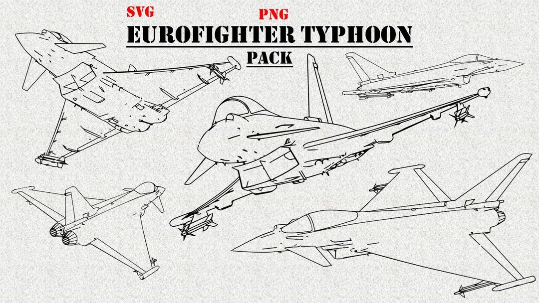 Eurofighter Typhoon Aircraft Pack SVG & PNG Formats Digital Military ...