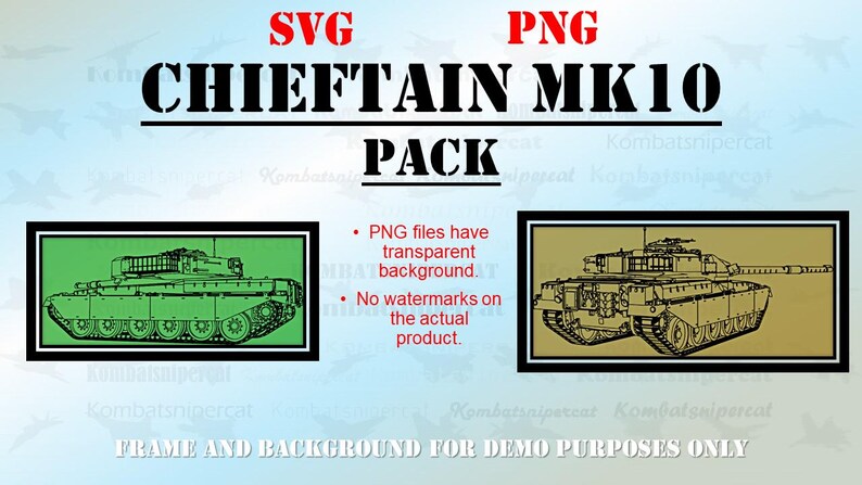 Chieftain Mk10 Main Battle Tank Pack (SVG & PNG Formats) Digital ...