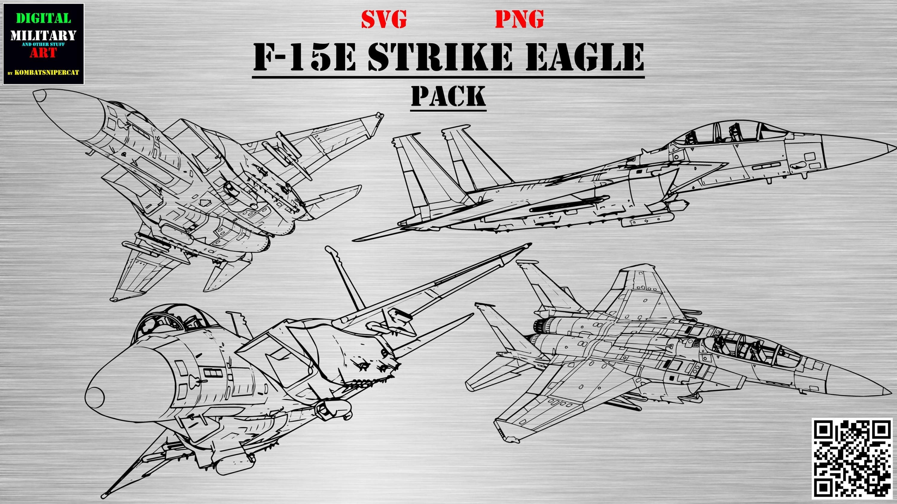 F-15E Strike Eagle Aircraft Pack (SVG & PNG Formats) Digital Military ...