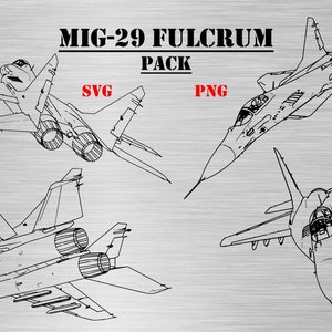 Mig-29 Fulcrum Aircraft Pack SVG & PNG Formats Digital Military Vehicle ...