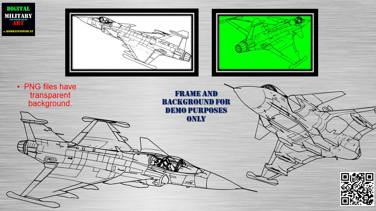 JAS 39 Gripen Pack (SVG & PNG Formats) Digital Military Drawings. Ten ...