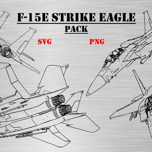 F-15E Strike Eagle Aircraft Pack SVG & PNG Formats Digital Military ...