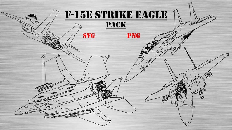 F-15E Strike Eagle Aircraft Pack SVG & PNG Formats Digital Military ...