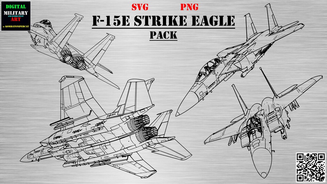 F-15E Strike Eagle Aircraft Pack (SVG & PNG Formats) Digital Military ...