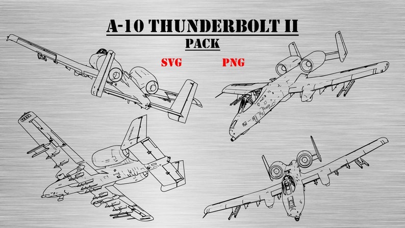 A-10 Thunderbolt II Aircraft Pack SVG & PNG Formats Digital Military ...