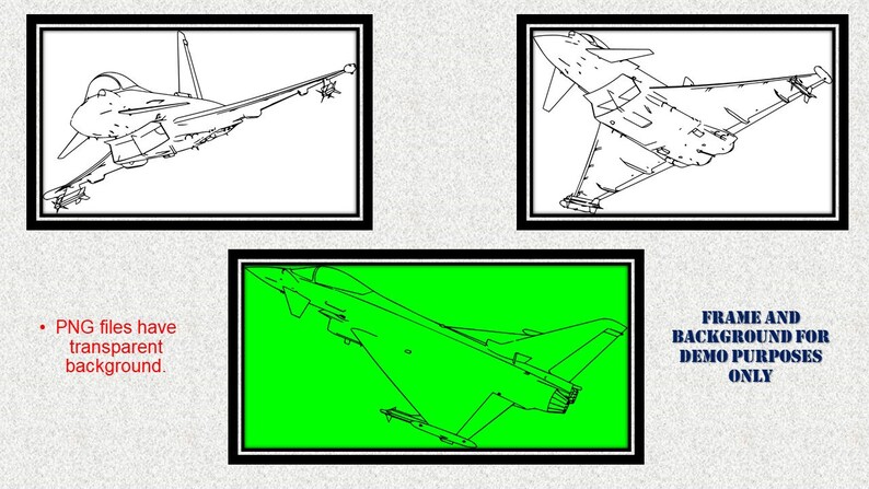 Eurofighter Typhoon Aircraft Pack SVG & PNG Formats Digital Military ...